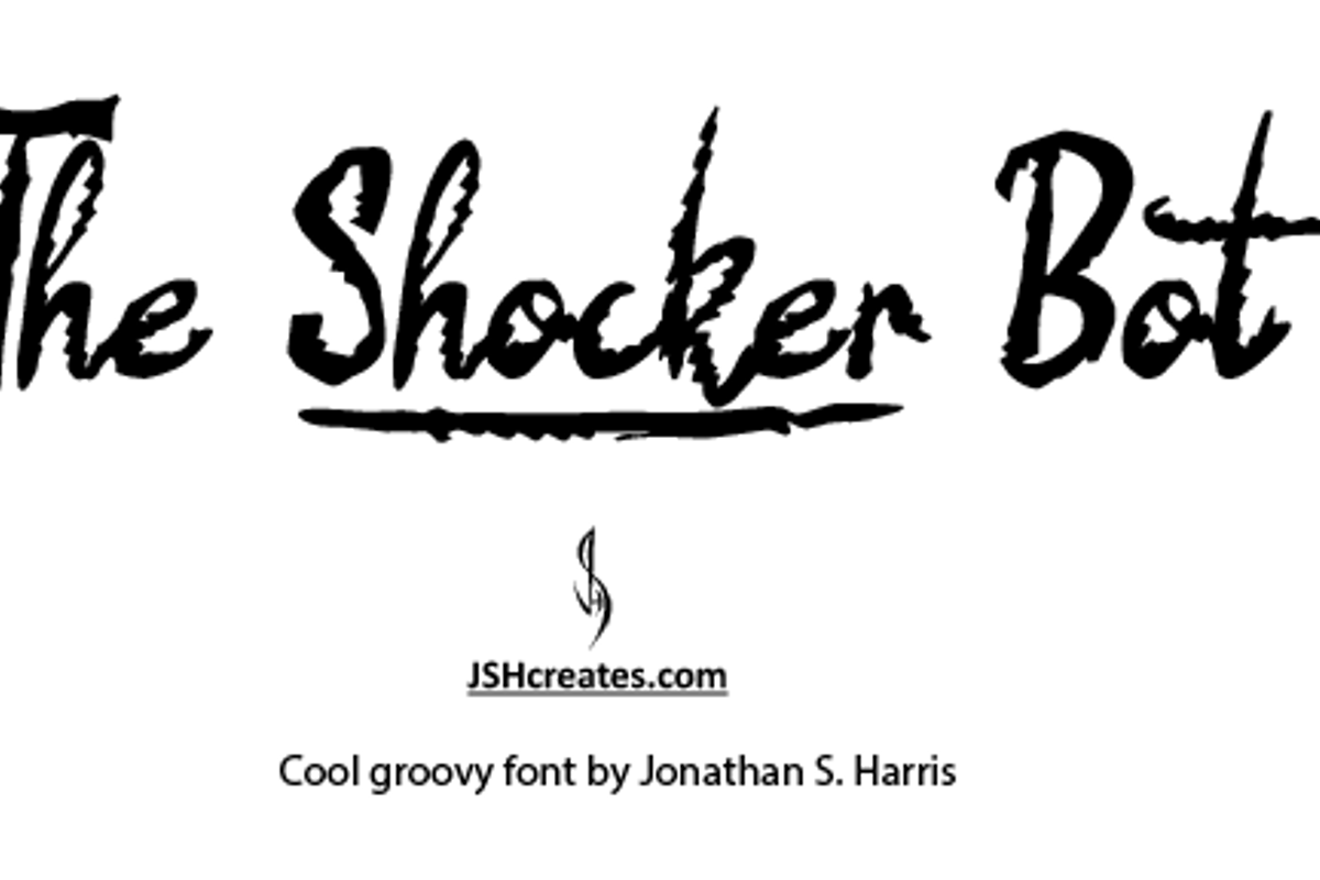 The Shocker Bot Font | Jonathan S. Harris | FontSpace