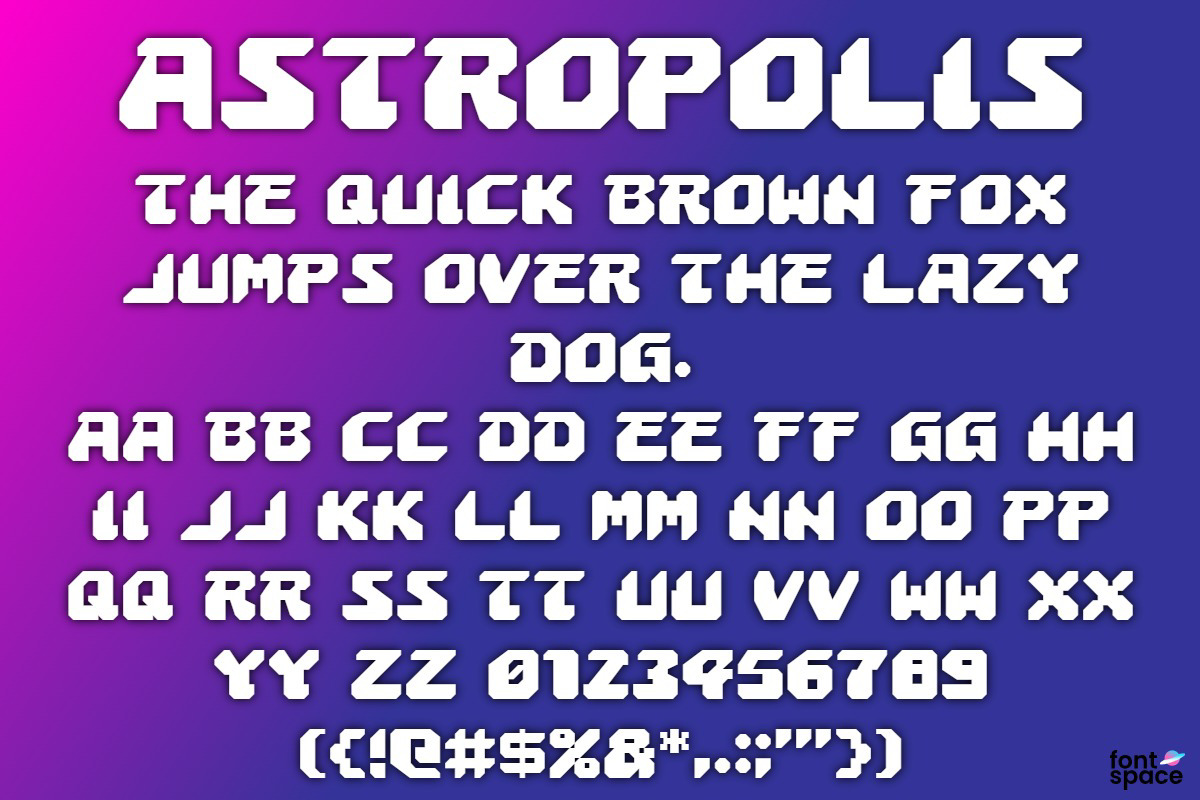Astropolis Font | Iconian Fonts | FontSpace