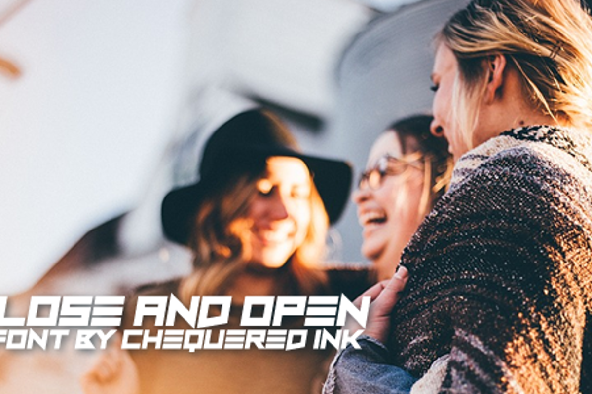 Close and Open Font | Chequered Ink | FontSpace