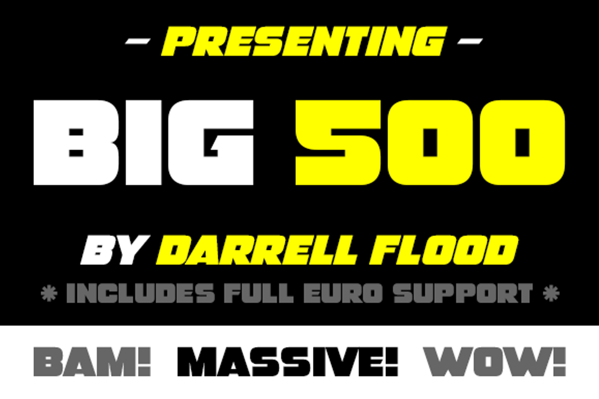 Big 500 Font | HAWTPIXEL - Darrell Flood | FontSpace