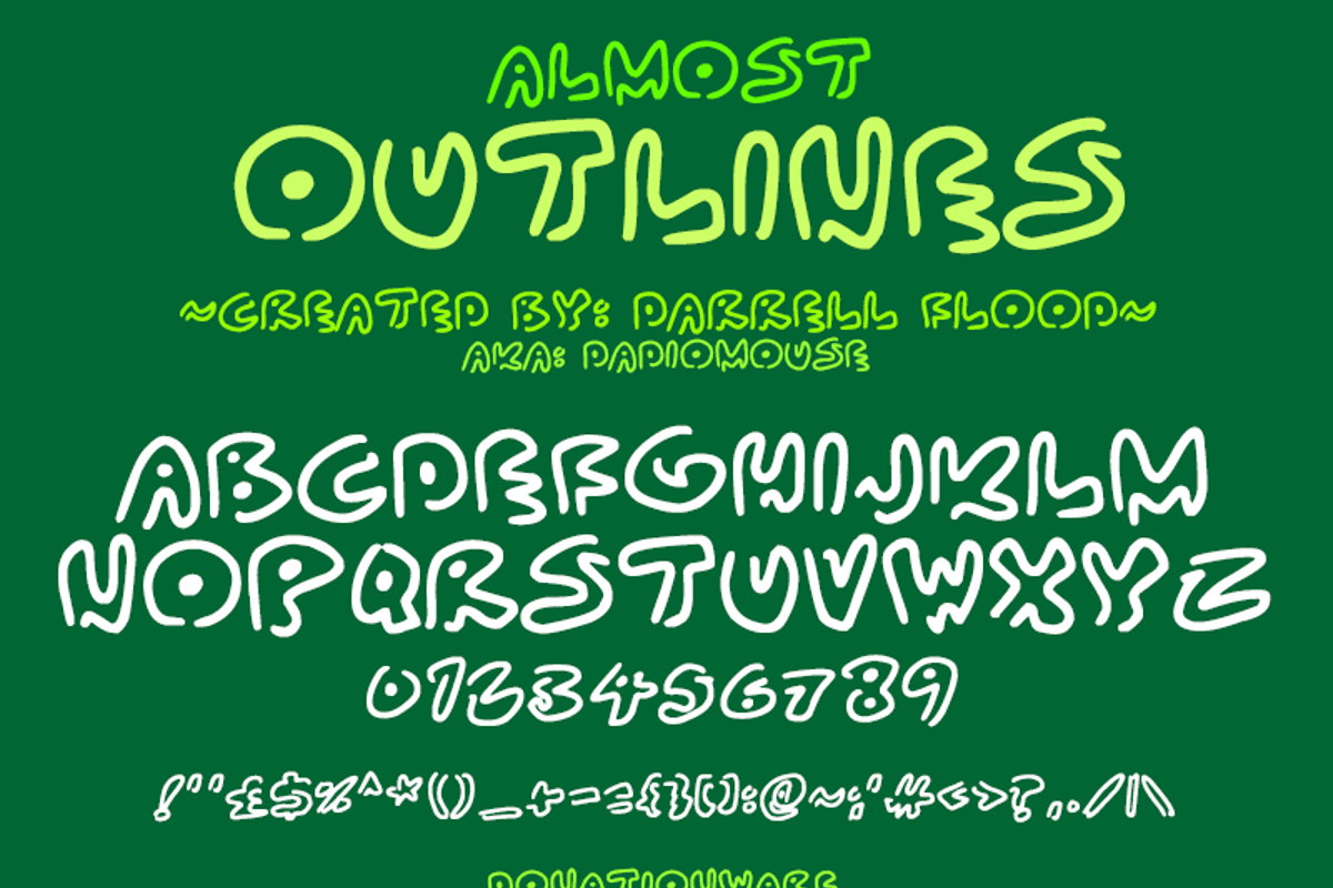 Almost Outlines Font | HAWTPIXEL - Darrell Flood | FontSpace