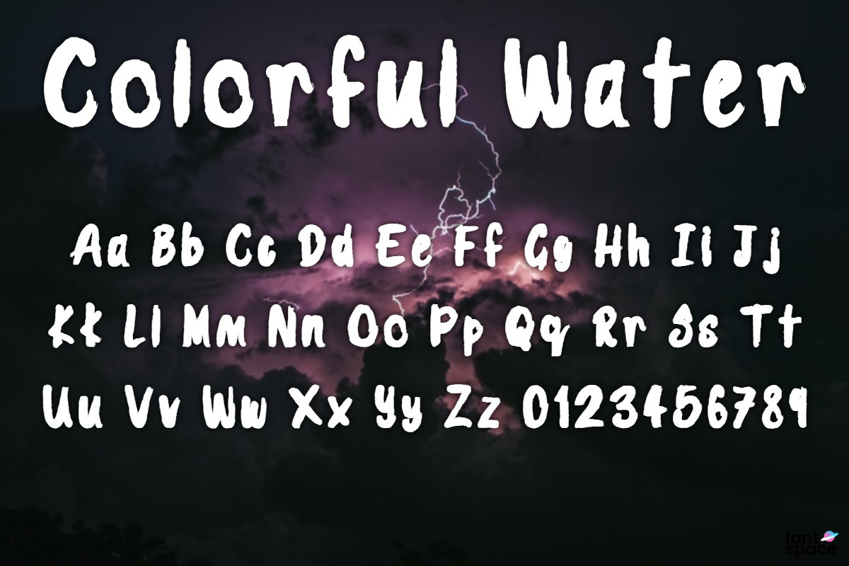 Colorful Water Font | Creativetacos | FontSpace