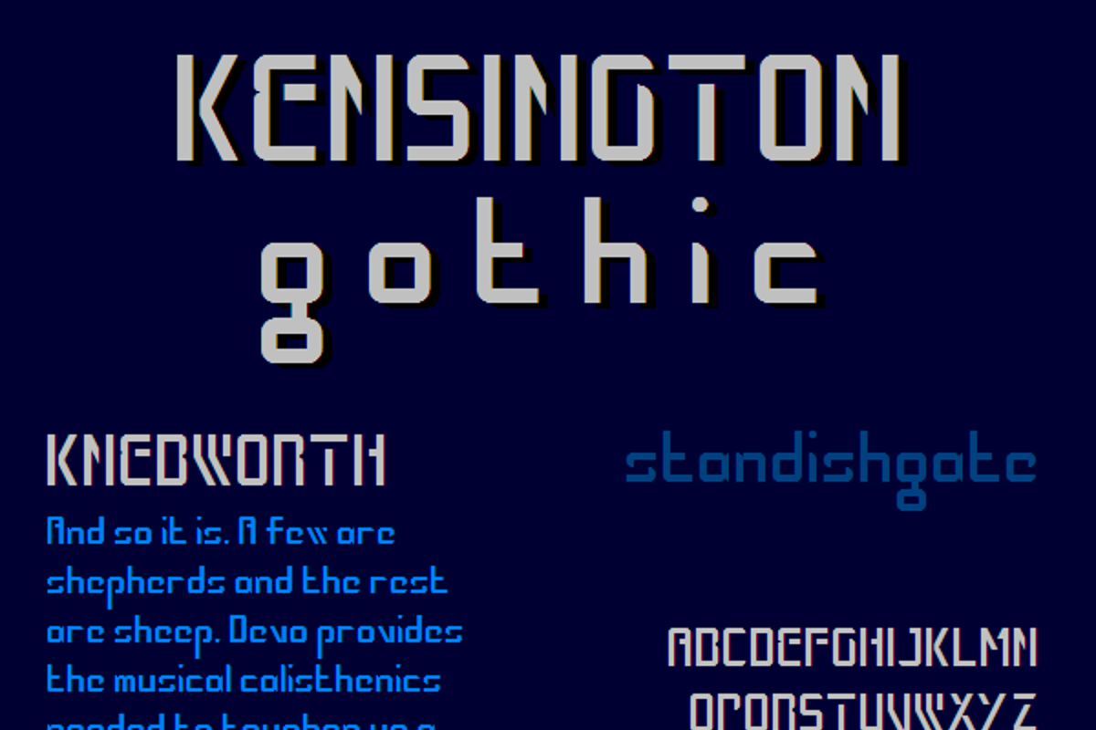 Kensington Gothic NBP Font | total FontGeek DTF, Ltd. | FontSpace