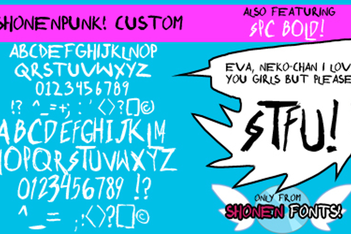 Shonen Punk! custom Font | Press Gang Studios | FontSpace
