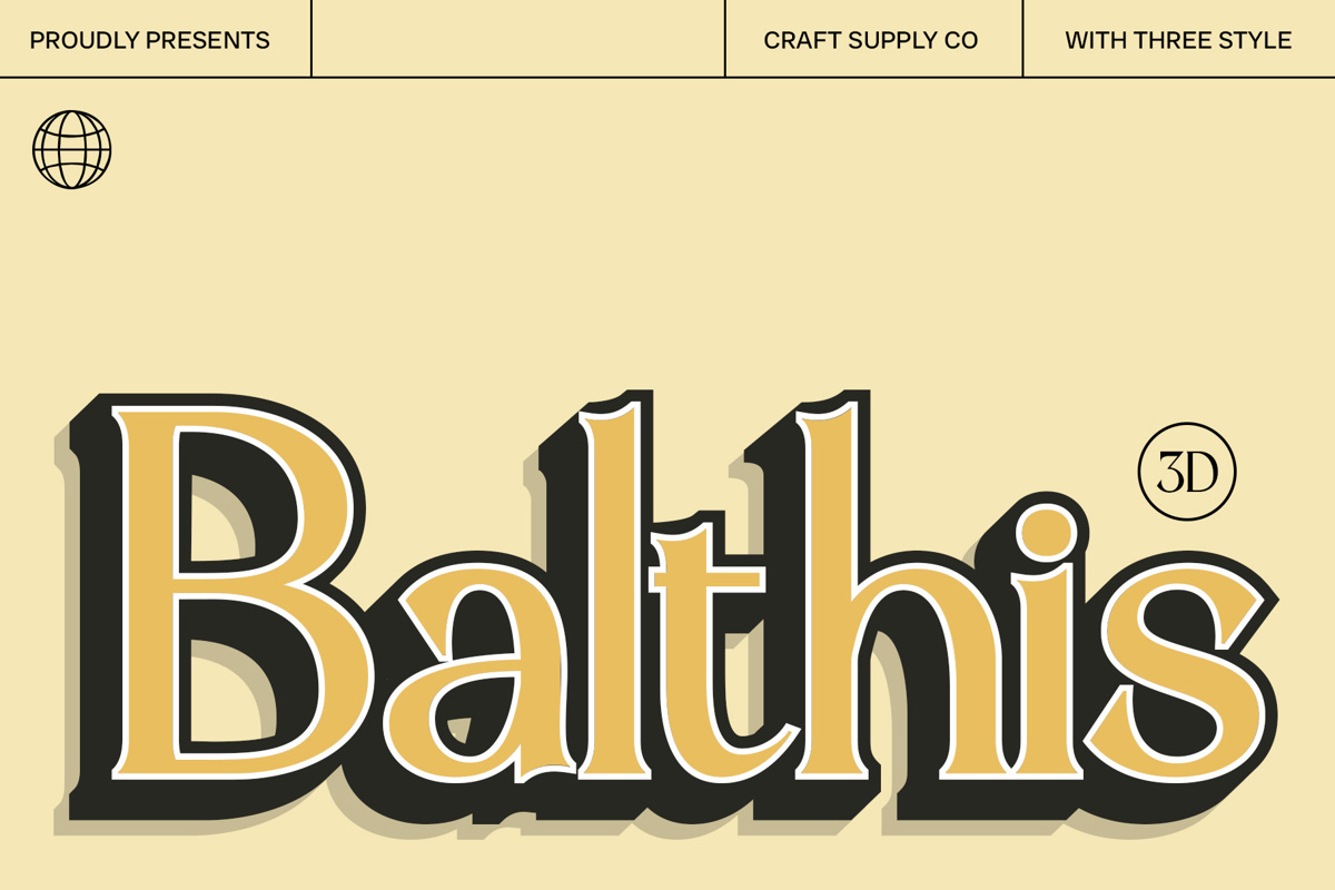 Balthis 3D Font | craftsupplyco | FontSpace