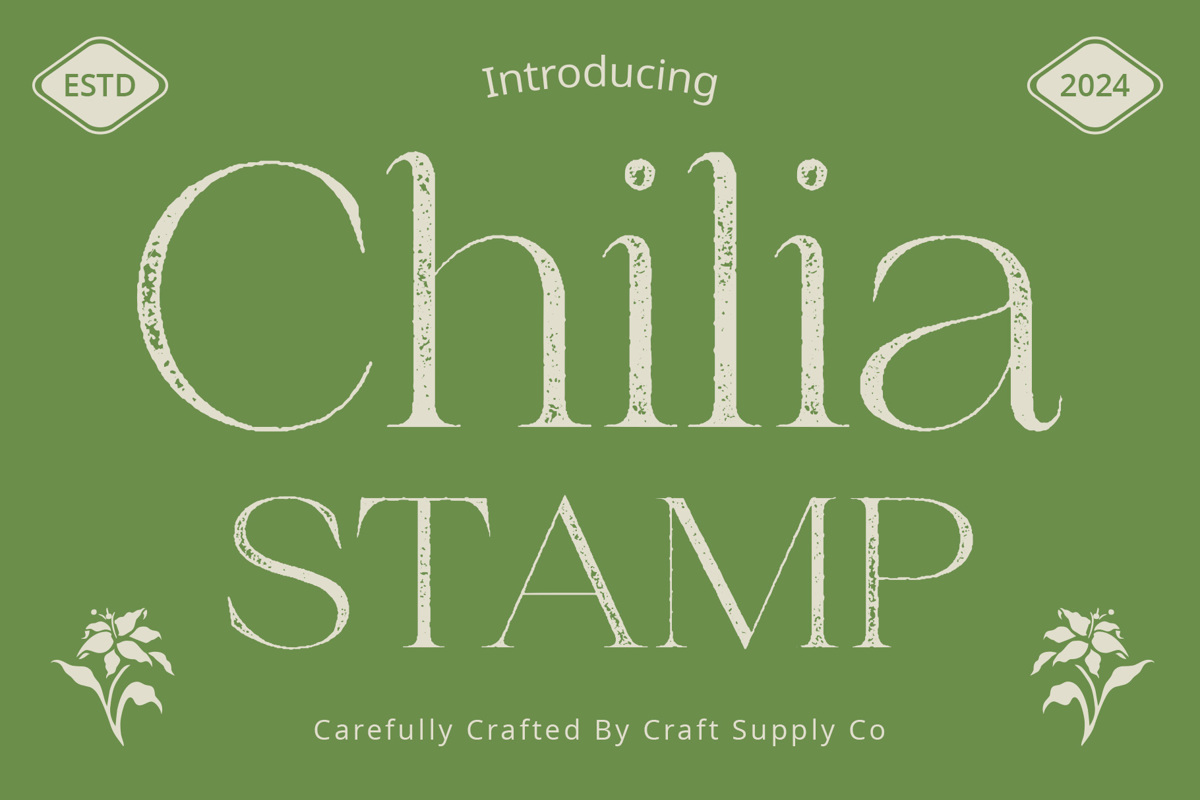 Chilia Stamp Font | craftsupplyco | FontSpace