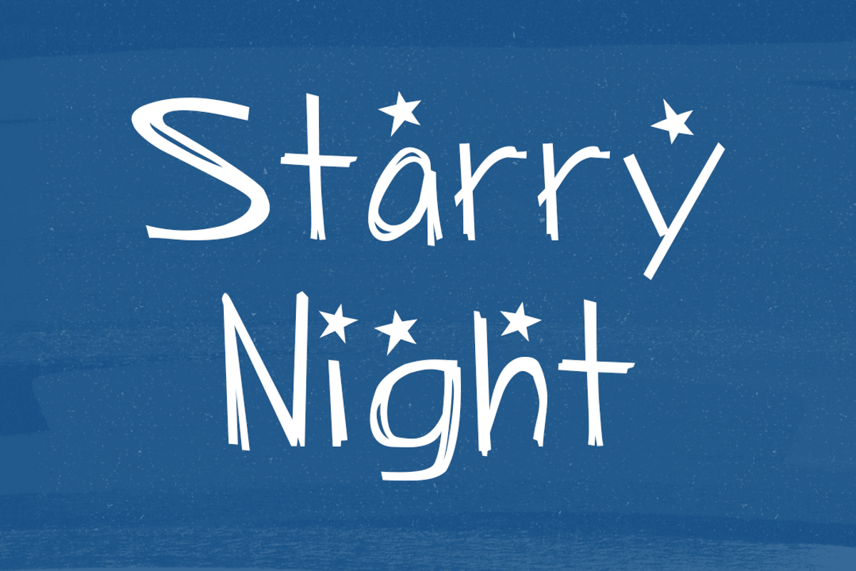 Starry Night Font | Lauren Ashpole | FontSpace