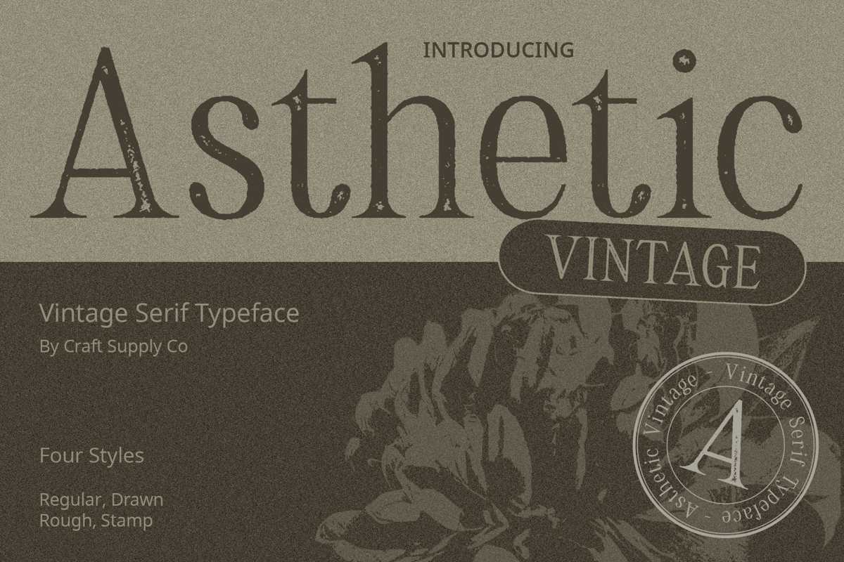 Asthetic Vintage Stamp Font | craftsupplyco | FontSpace