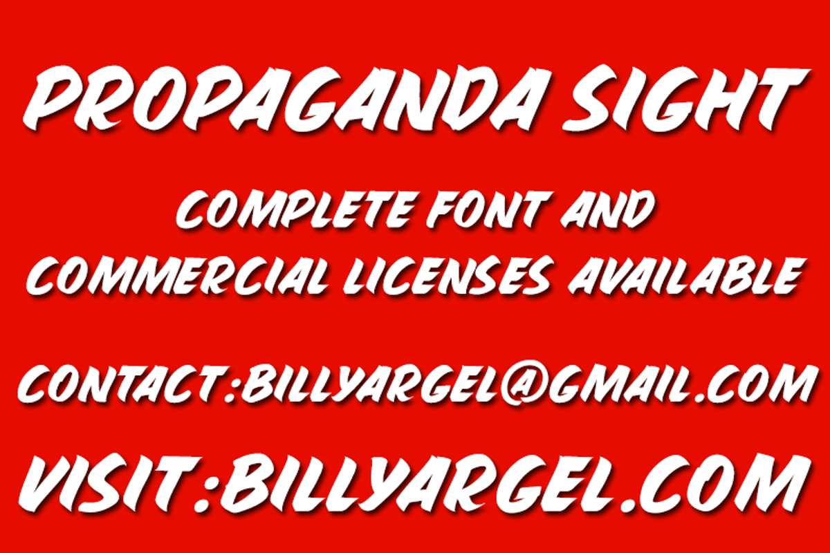 PROPAGANDA SIGHT Font | Billy Argel Fonts | FontSpace