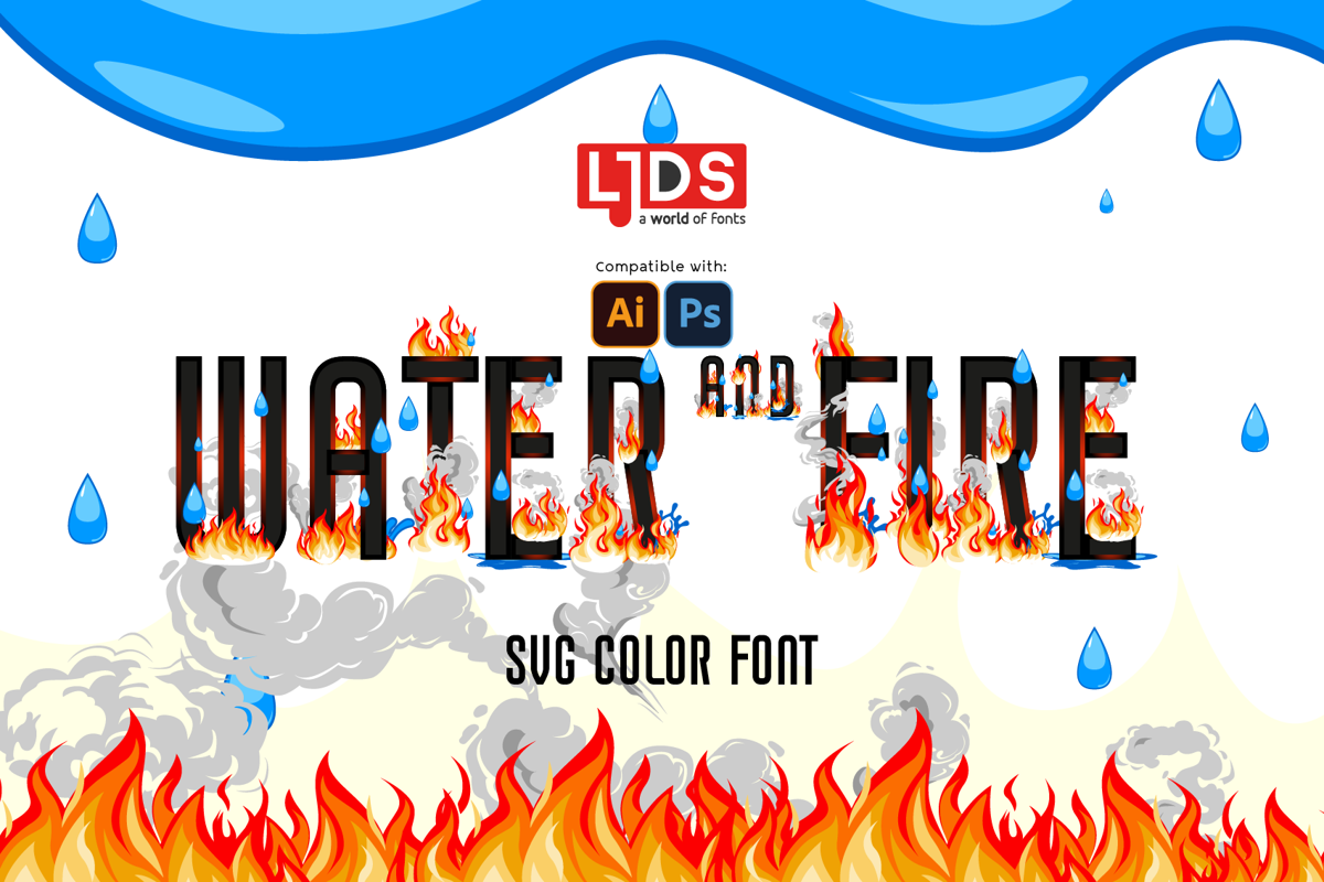 Water And Fire Font - Free Download