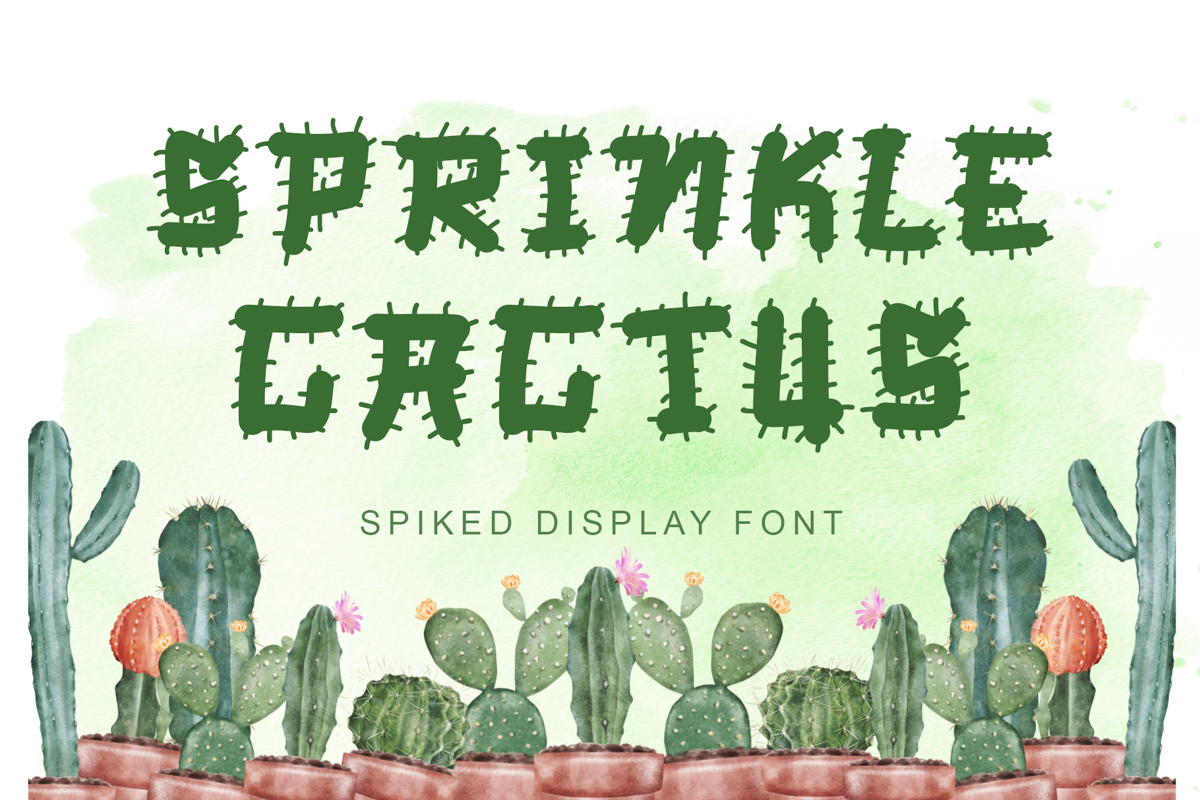 Sprinkle Cactus Font | Yoga Letter | FontSpace