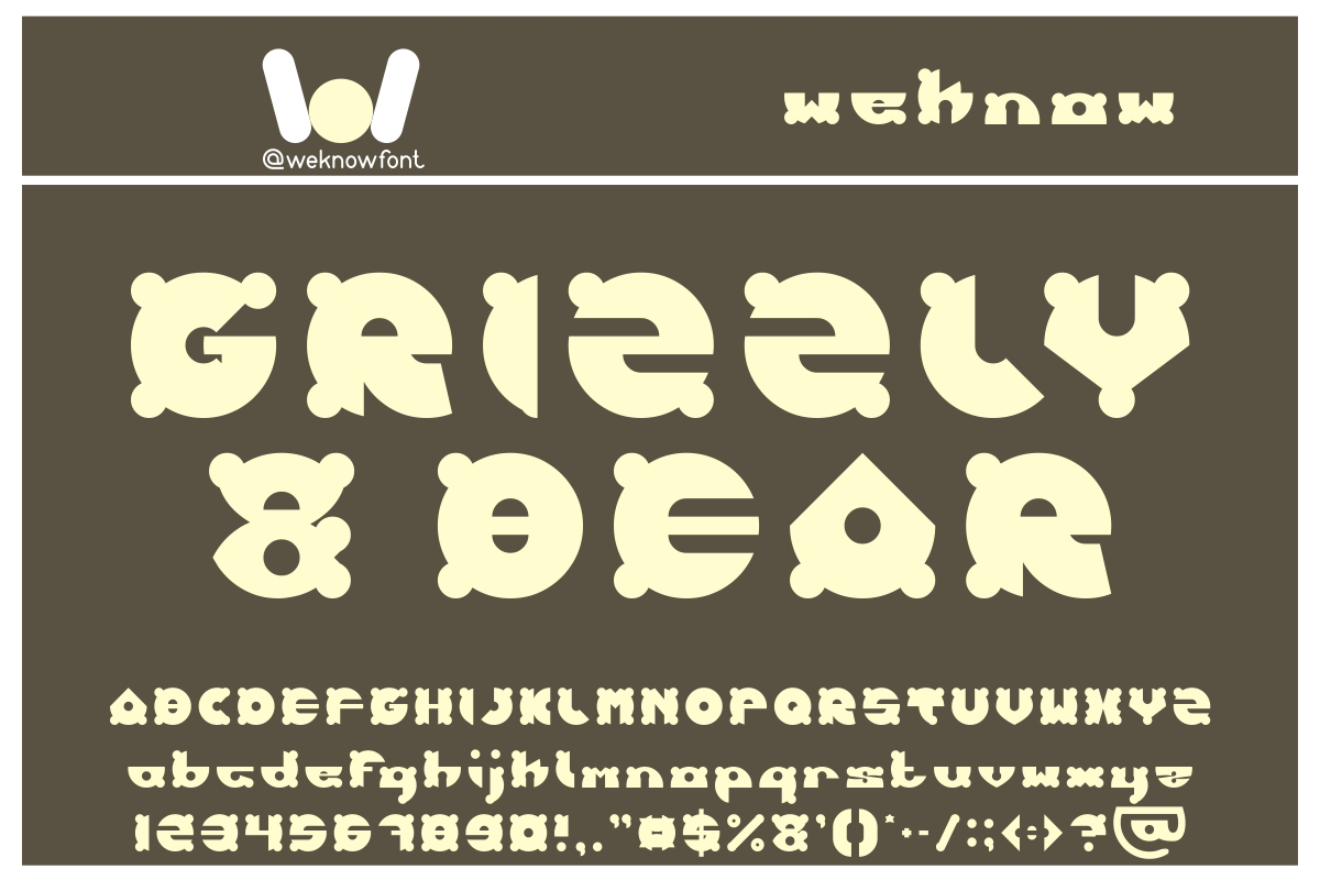 Grizzly & Bear Font | weknow | FontSpace