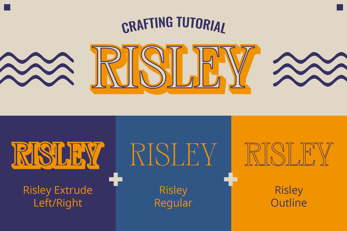 Risley 3D Font | craftsupplyco | FontSpace