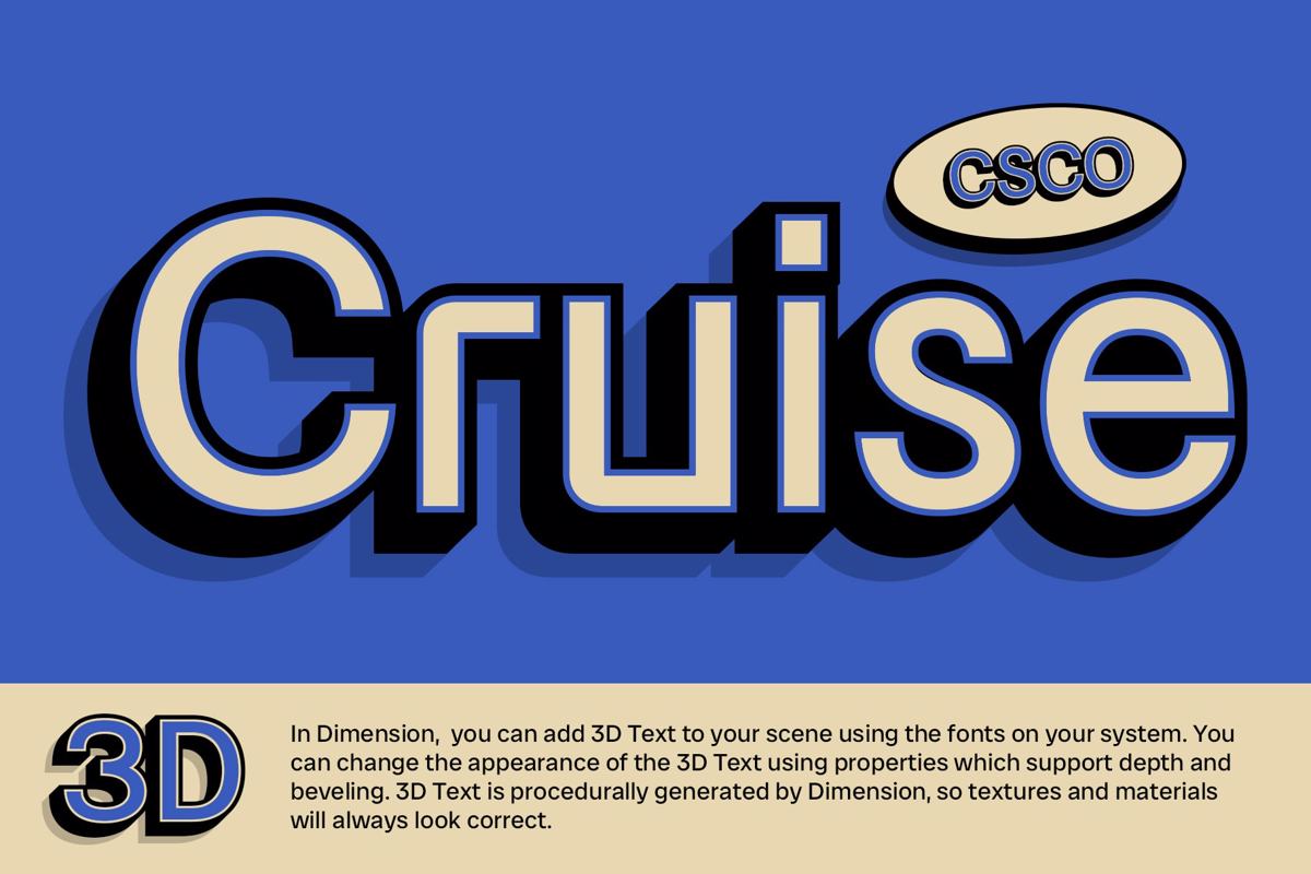 CS Cruise 3D Font | craftsupplyco | FontSpace