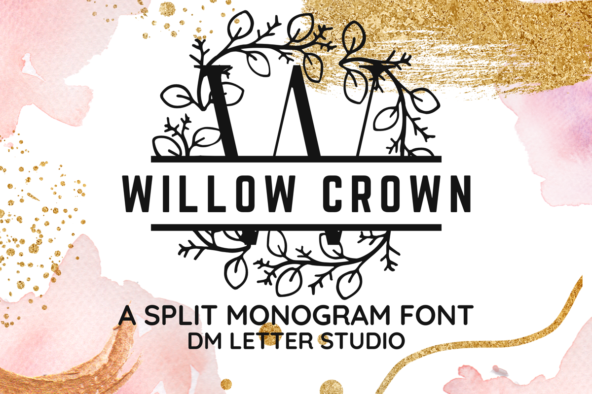 Willow Crown Split Monogram Font - Free Download