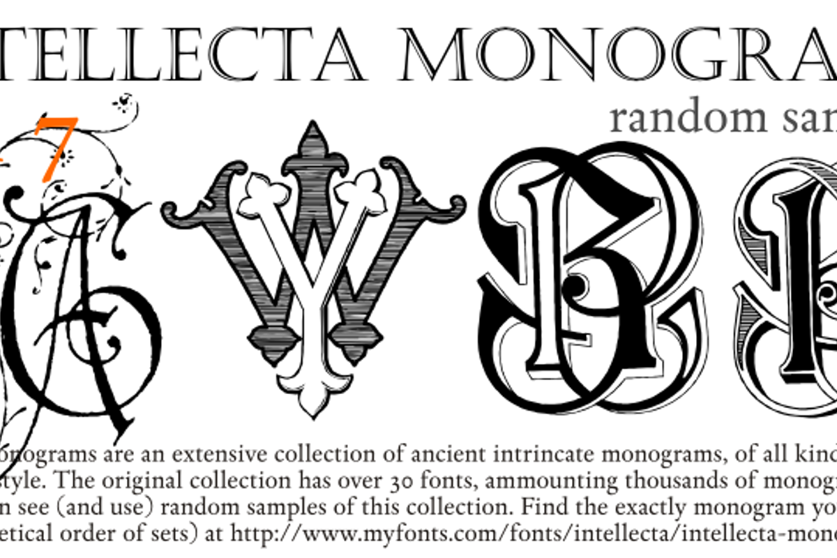 Intellecta Monograms Random Seven Font | Intellecta Design | FontSpace