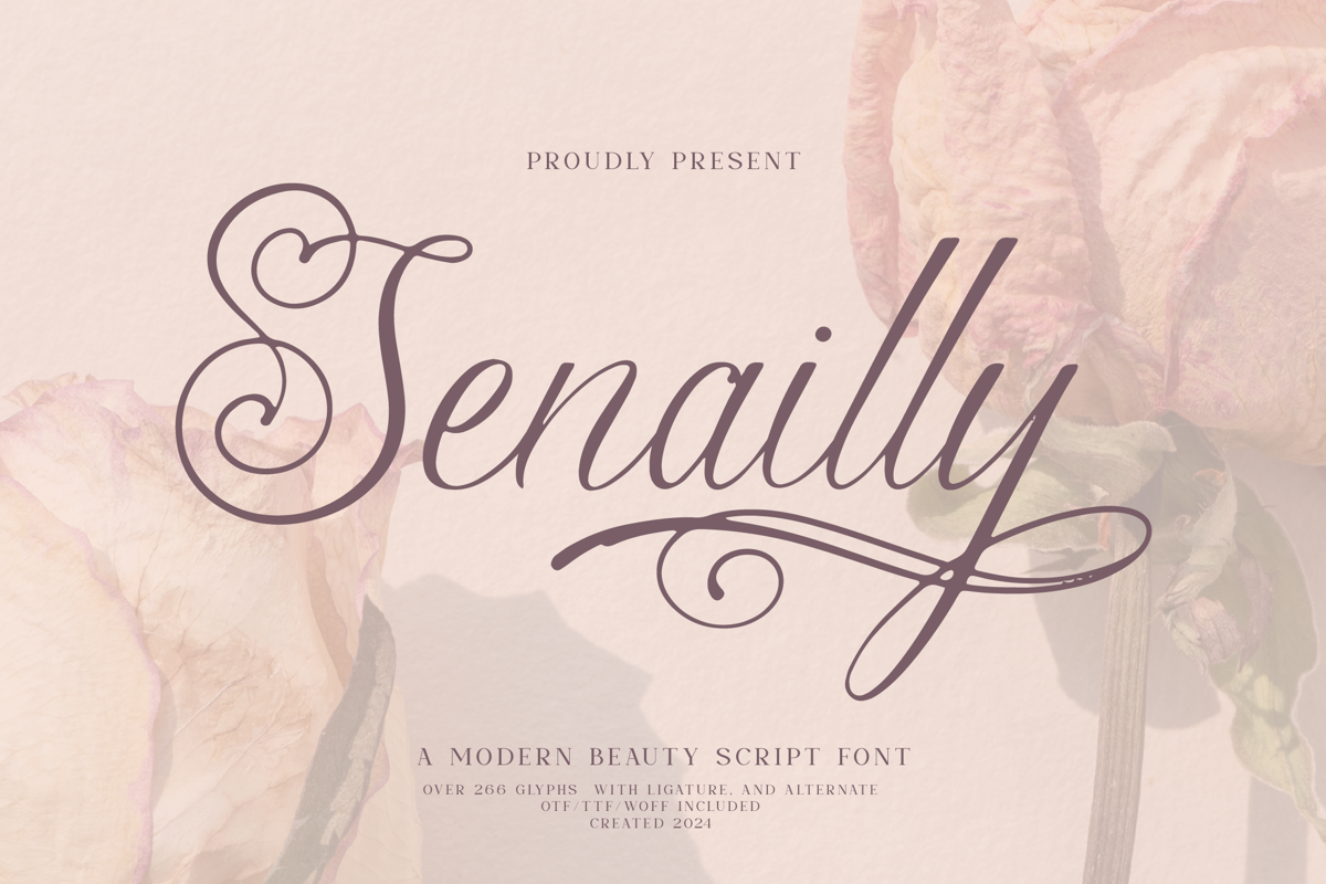 Senailly Font | Denustudios | FontSpace