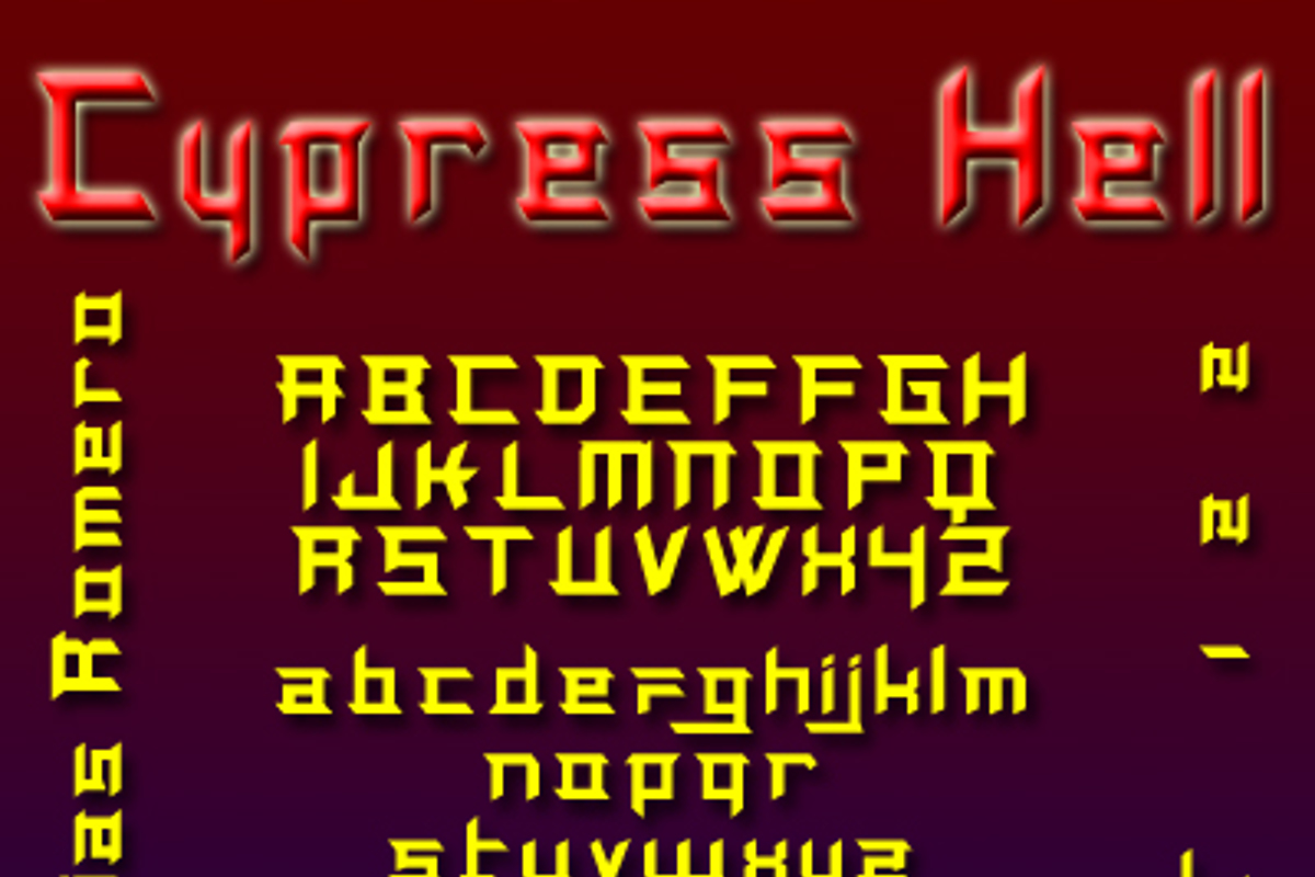 Cypress Hell Font | Matias Romero | FontSpace