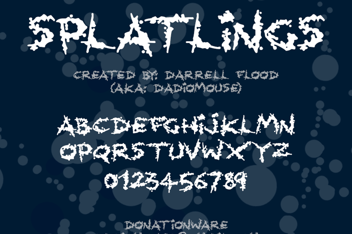 Splatlings Font | HAWTPIXEL - Darrell Flood | FontSpace