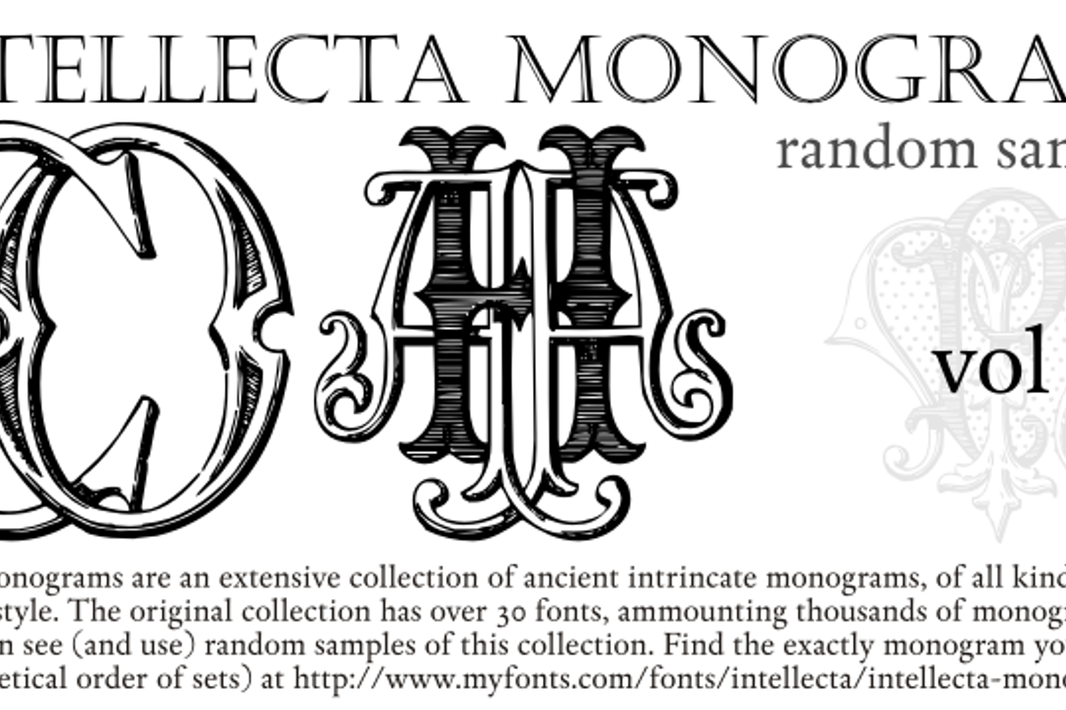 Intellecta Monograms Random Five Font | Intellecta Design | FontSpace