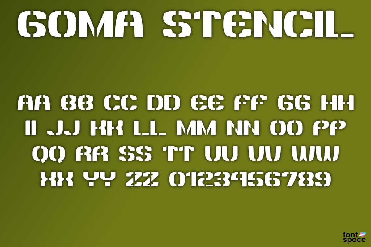 Goma Stencil Font | Gomarice Font | FontSpace
