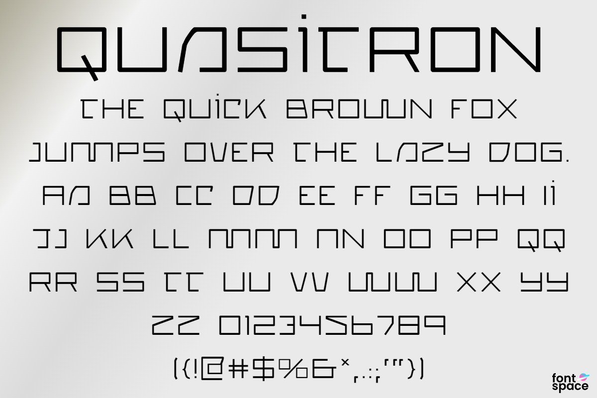 Quasitron Font | Iconian Fonts | FontSpace