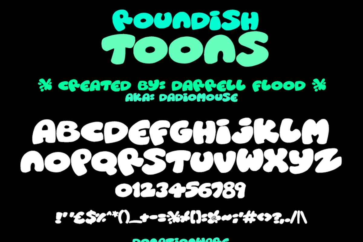 Roundish Toons Font | HAWTPIXEL - Darrell Flood | FontSpace