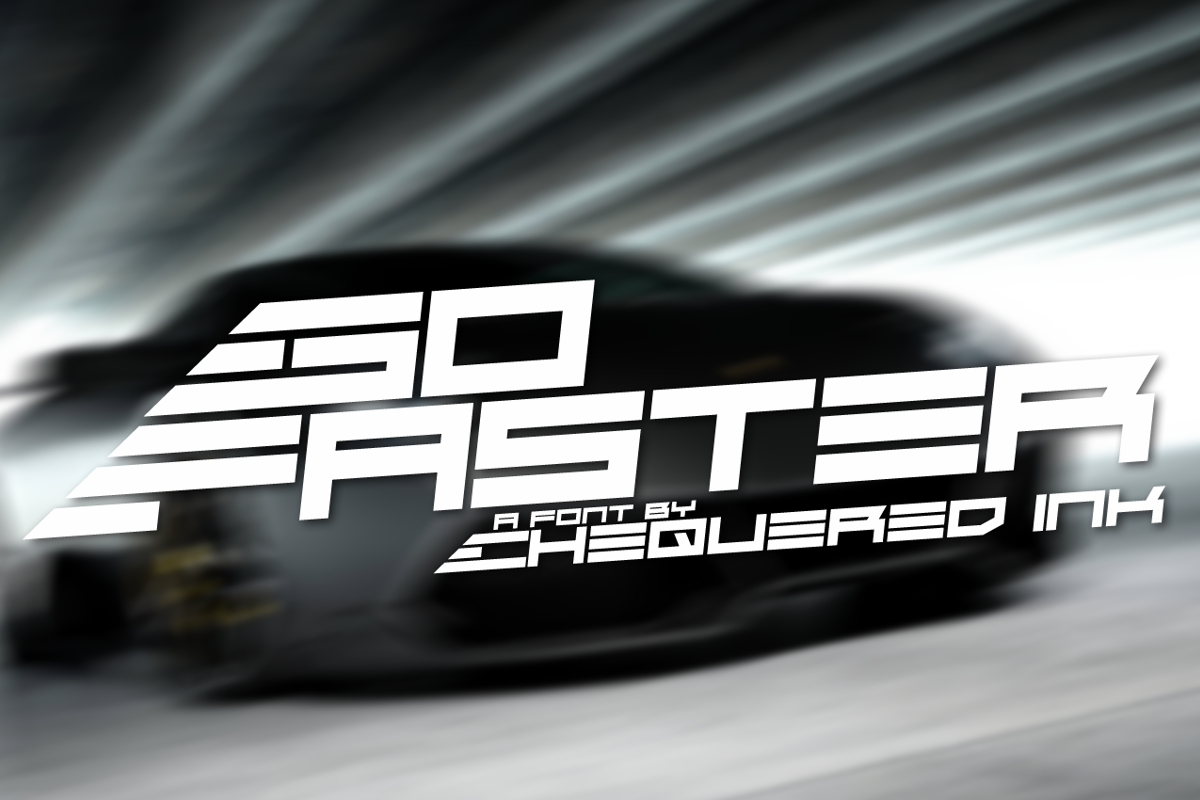 Go Faster Font | Chequered Ink | FontSpace