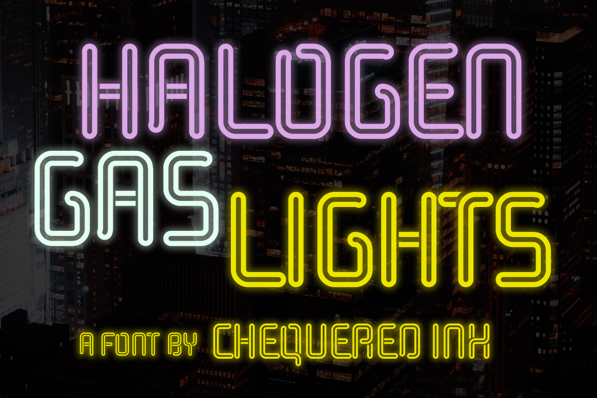 Halogen Gas Lights Font - Free Download