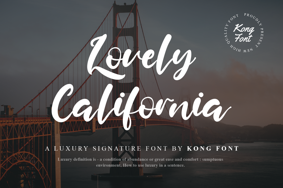 Lovely California Font | Fontkong | FontSpace