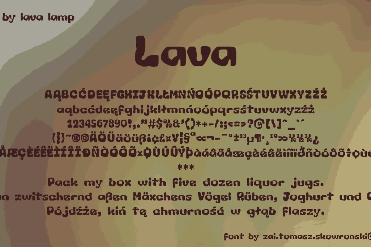 Lava Font | Tomasz Skowroński | FontSpace