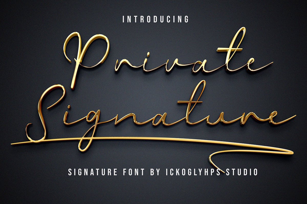 Private Signature Font | ickoglyphsstudio | FontSpace