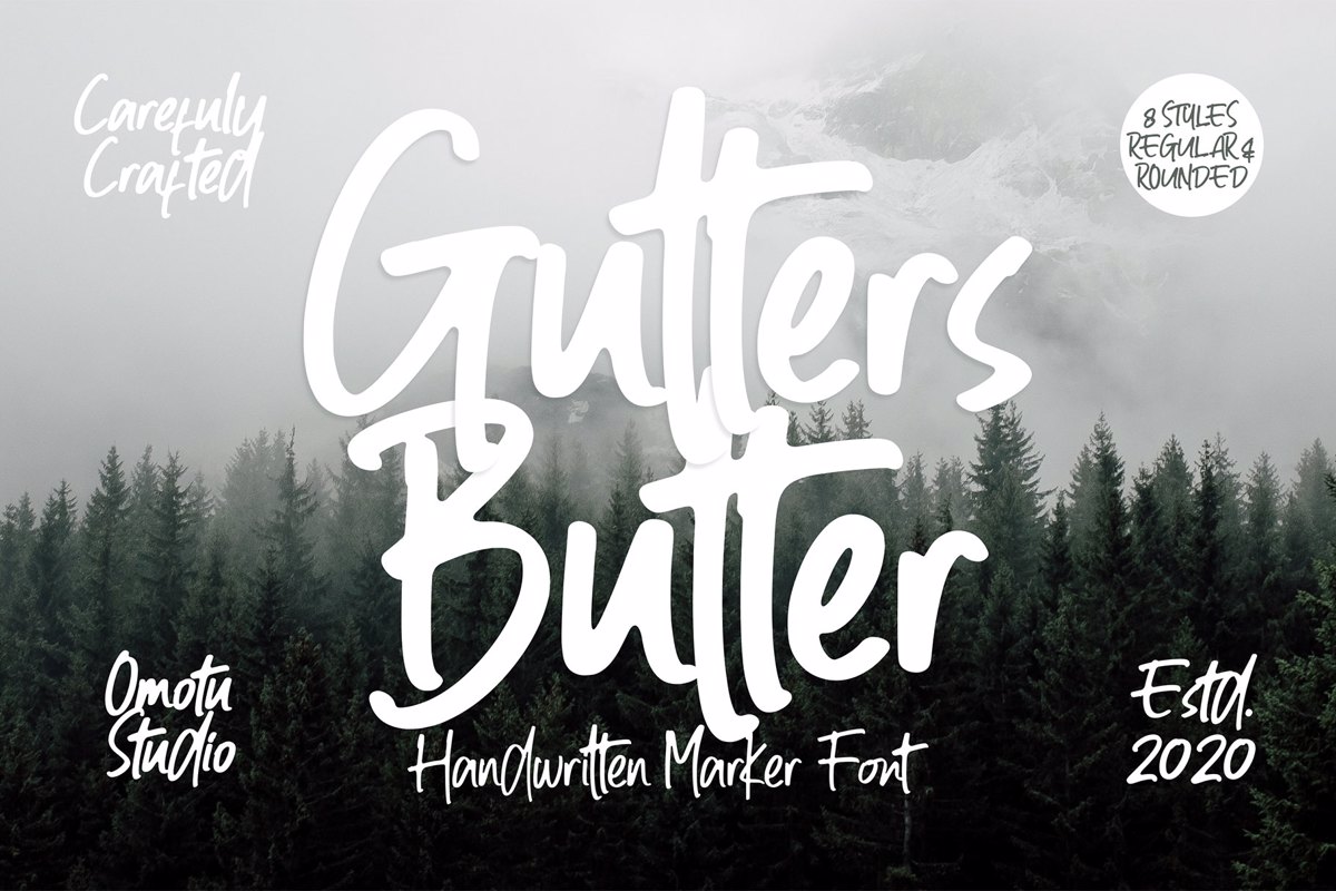 Gutters Butter Font | omotu studio | FontSpace