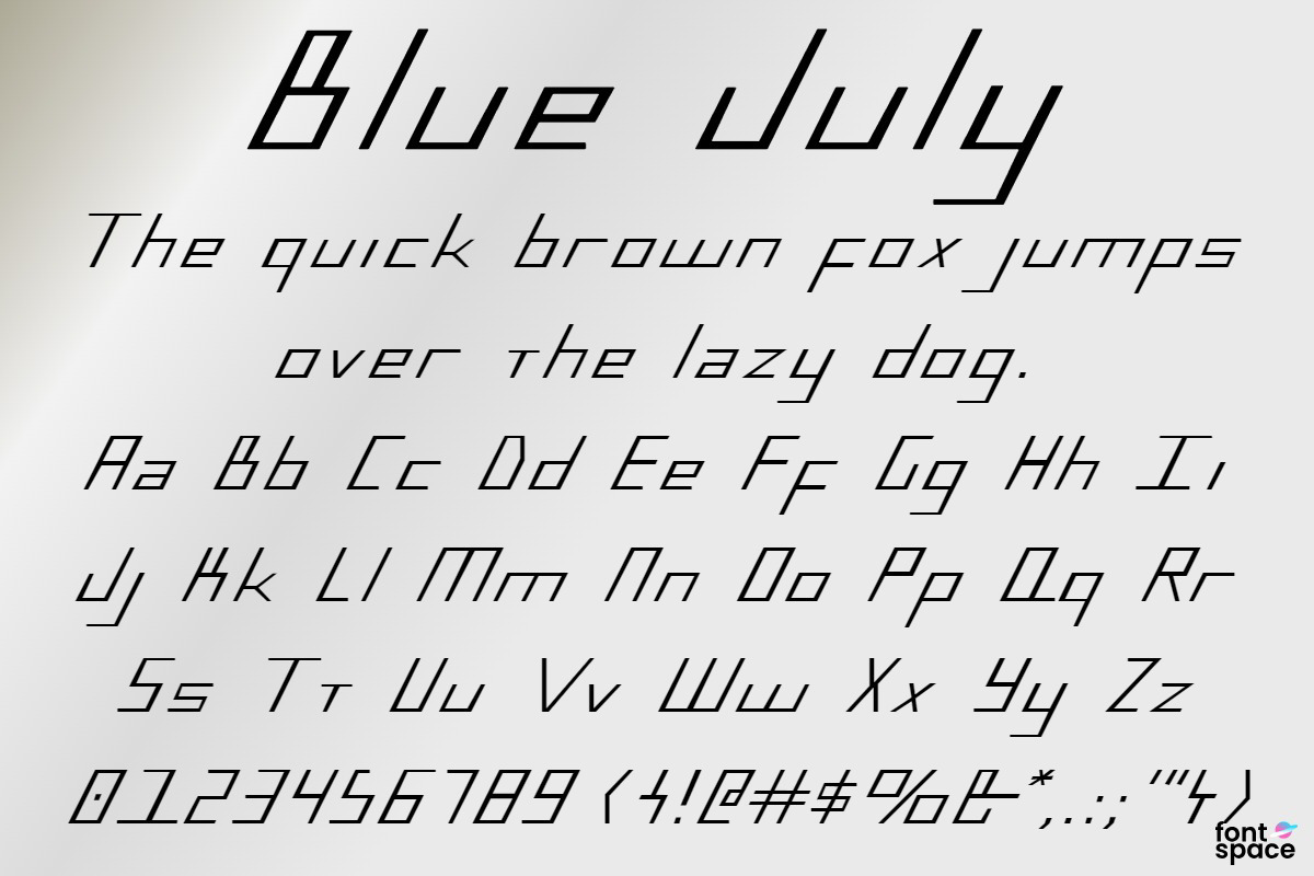 Blue July Font | Iconian Fonts | FontSpace