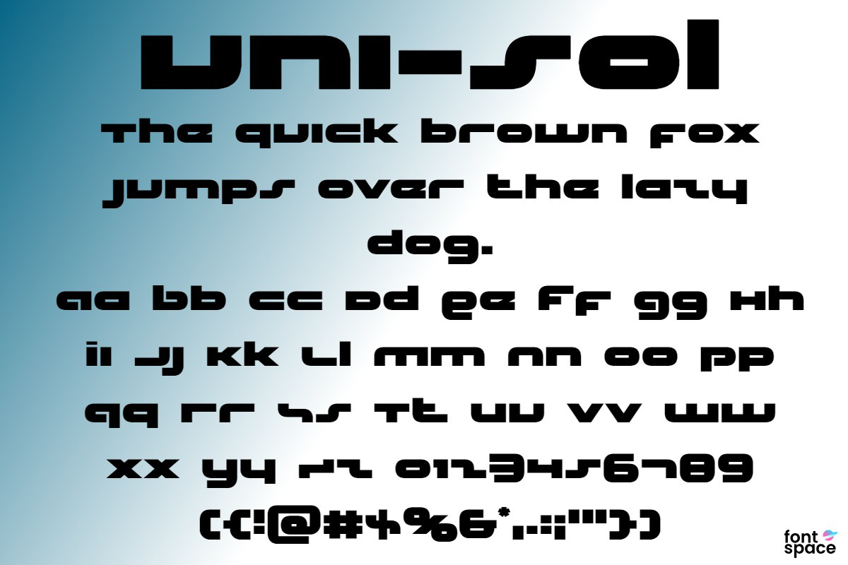 Uni -sol Font | Iconian Fonts | FontSpace