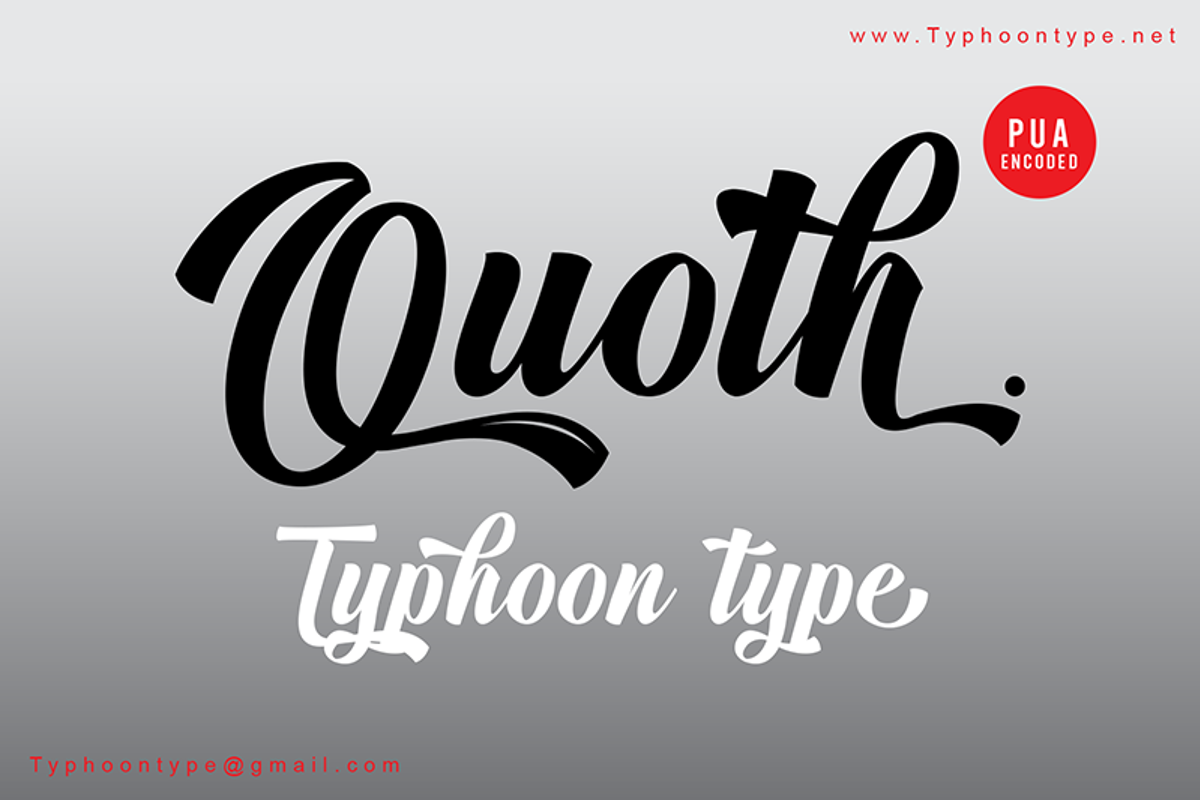 Quoth - Font | Typhoon Type - Suthi Srisopha | FontSpace
