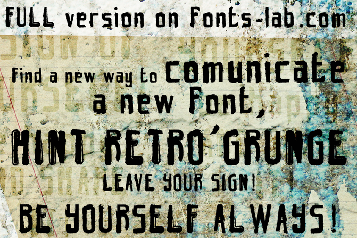 Hint retrò grunge Font | FontsCafe | FontSpace