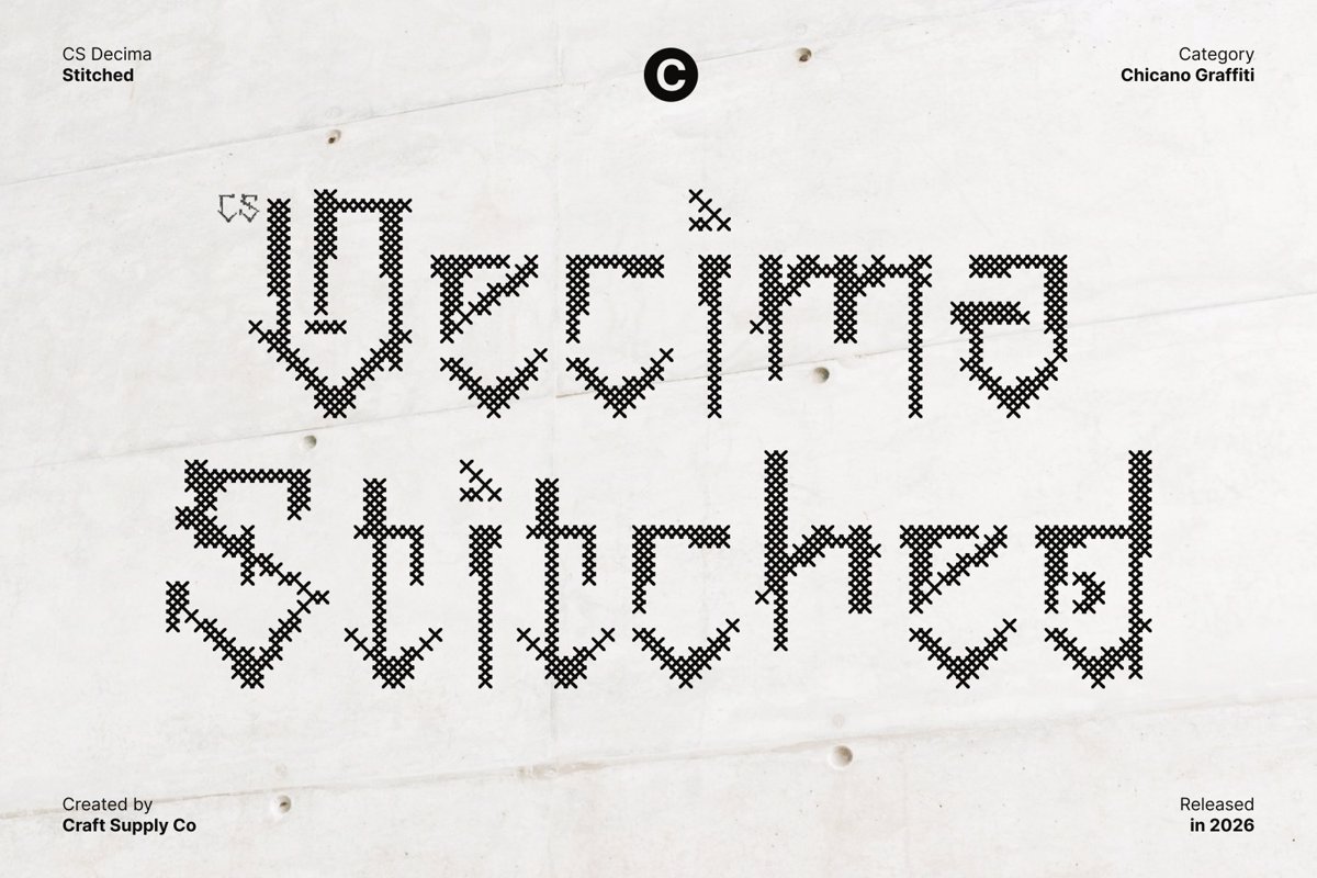 CS Decima Stitched Font - Free Download