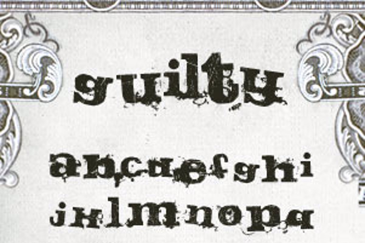 Guilty Font | Misprinted Type | FontSpace