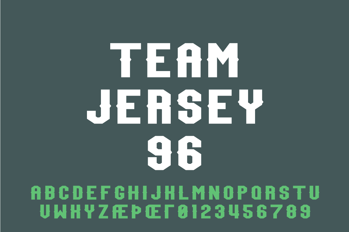 Team Jersey 96 Demo Font - Free Download