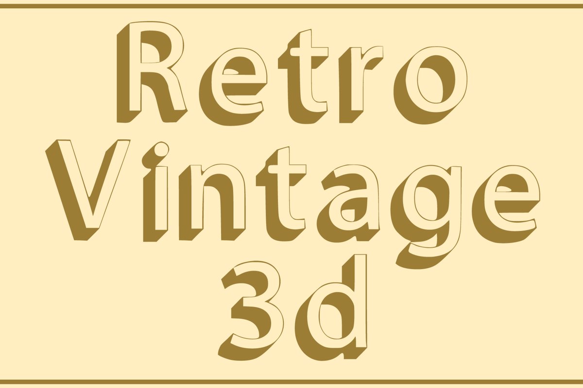 Retro Vintage 3d Font - Free Download