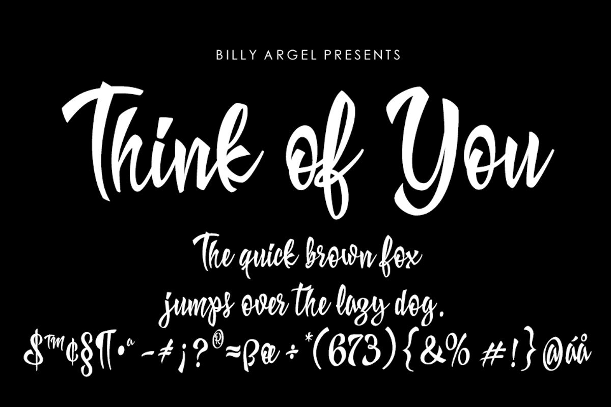 Think of You Font | Billy Argel Fonts | FontSpace