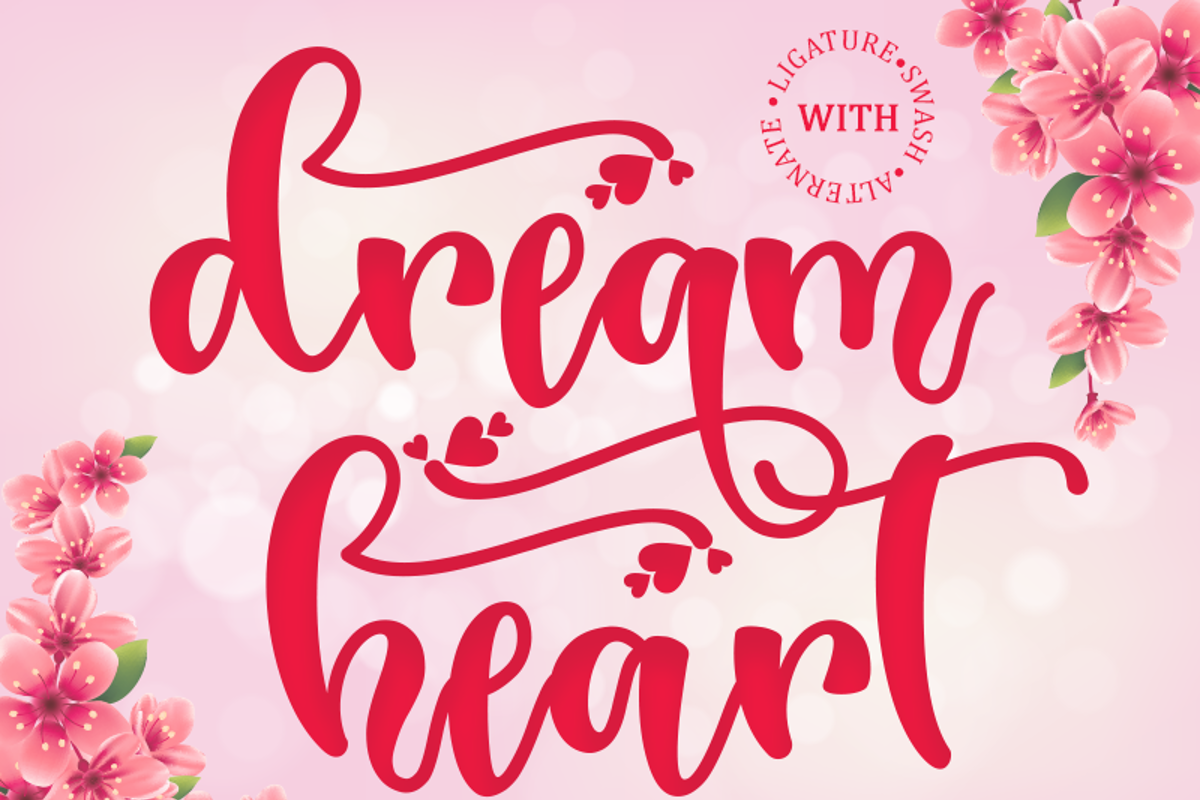 Dream Heart Font | Sakha Design | FontSpace