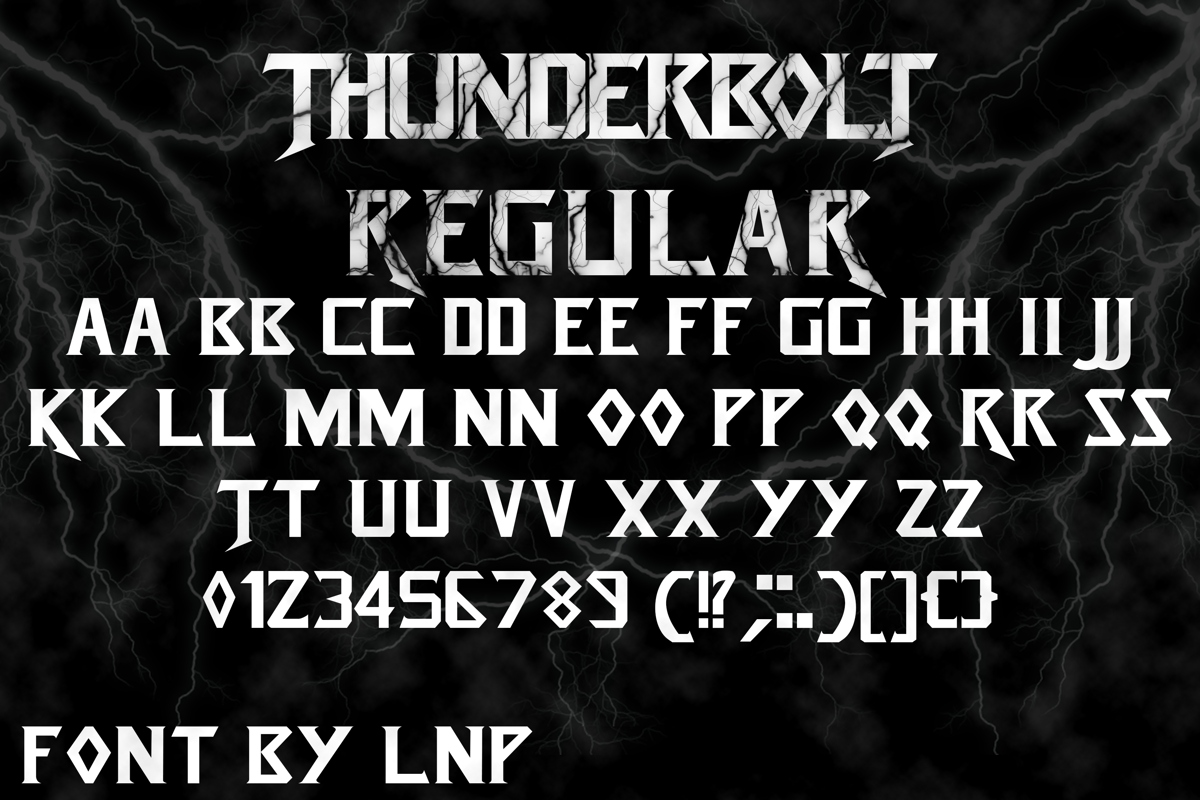 Thunderbolt Font | LNP Fonts | FontSpace