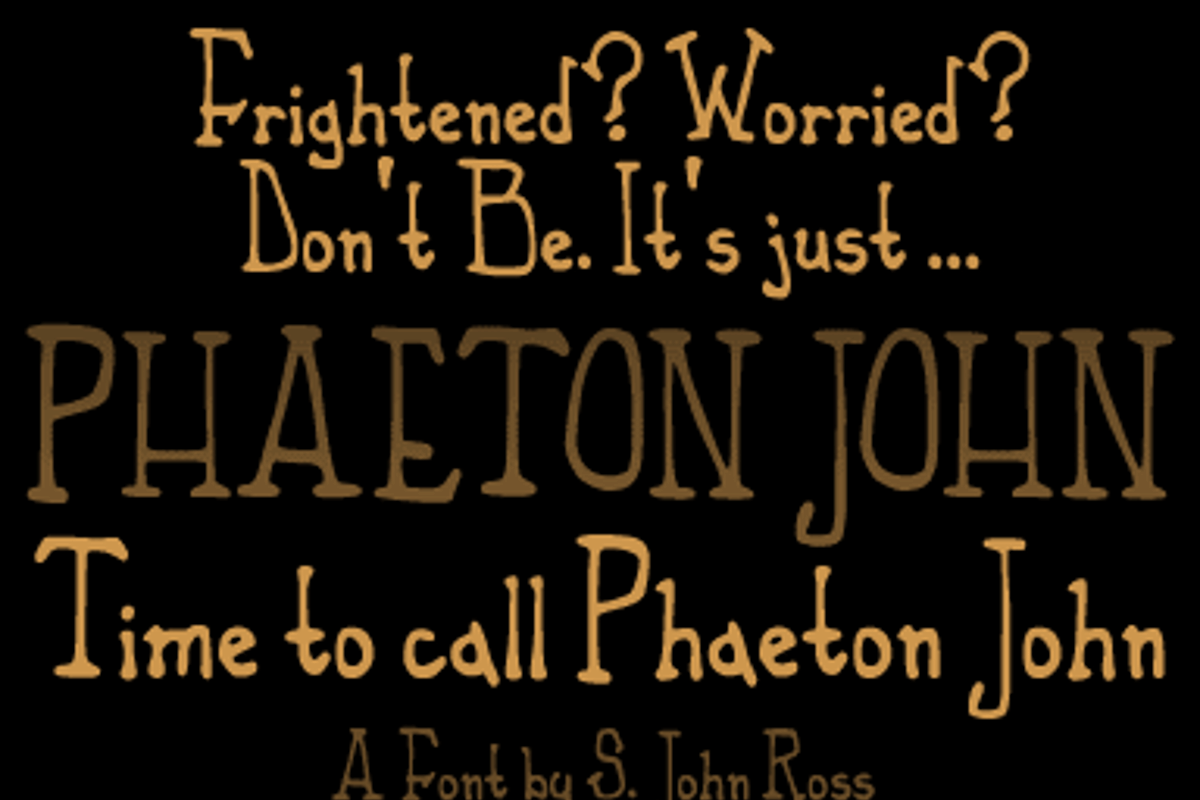 Phaeton John Font | Cumberland Fontworks | FontSpace