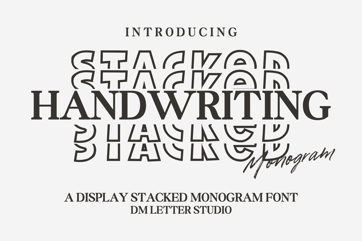 Handwriting Stacked Monogram Font - Free Download