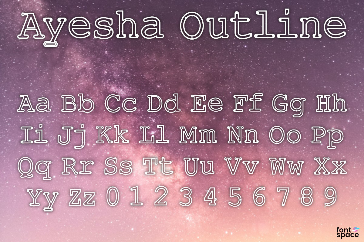 Ayesha Outline Font | Creativetacos | FontSpace