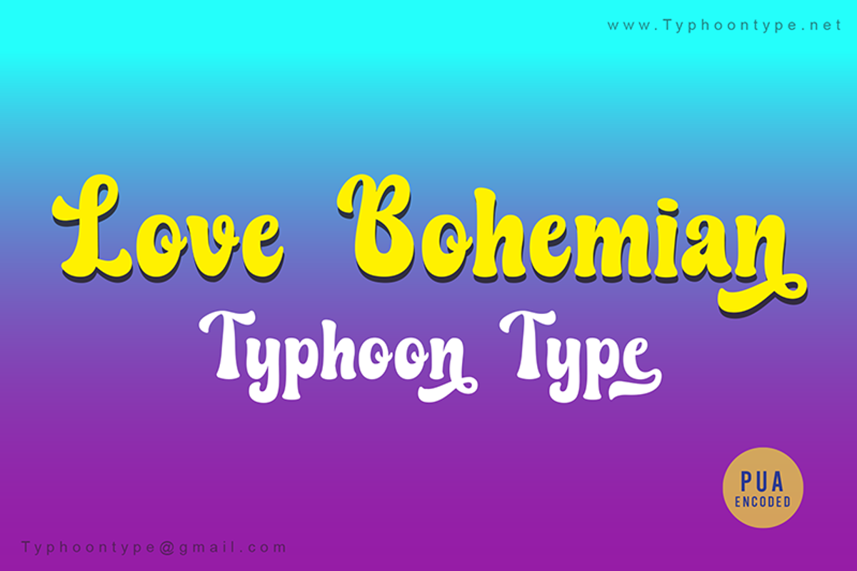 Love Bohemian - Font | Typhoon Type - Suthi Srisopha | FontSpace