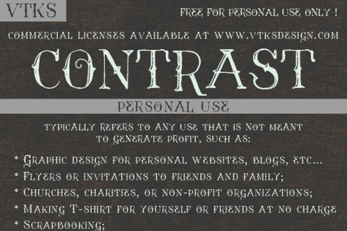 Vtks Contrast Font - Free Download