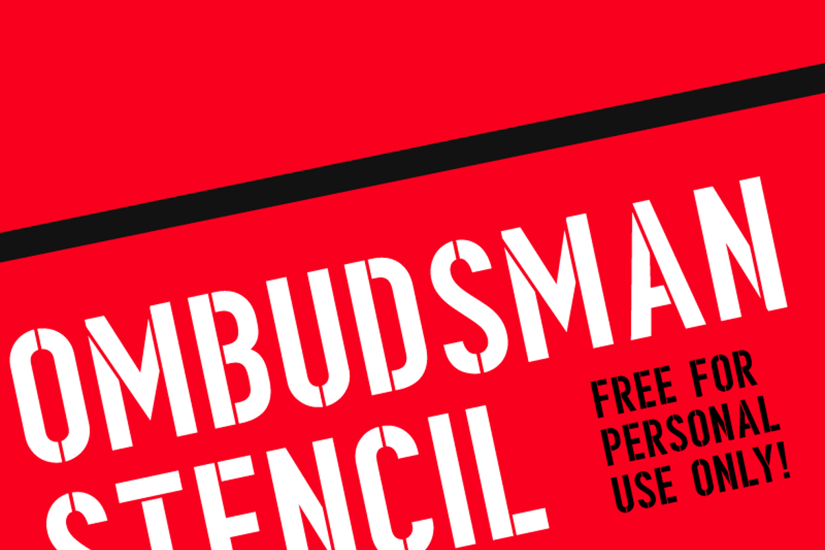 Ombudsman Stencil Font - Free Download